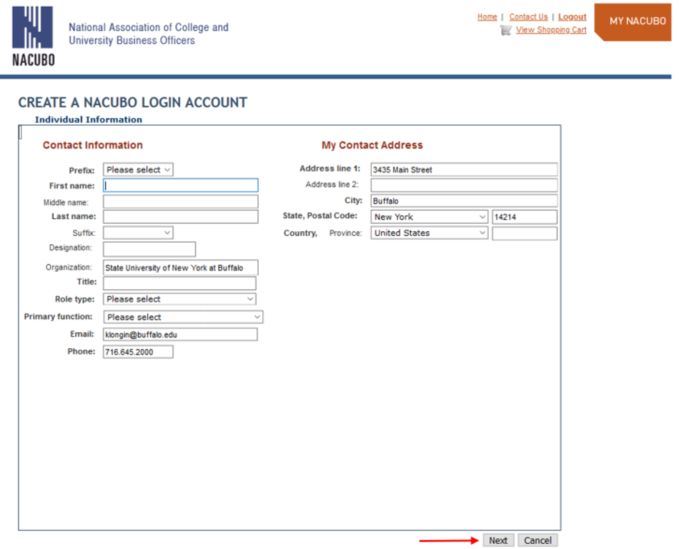 Create a NACUBO Account - Administrative Services Gateway - University ...