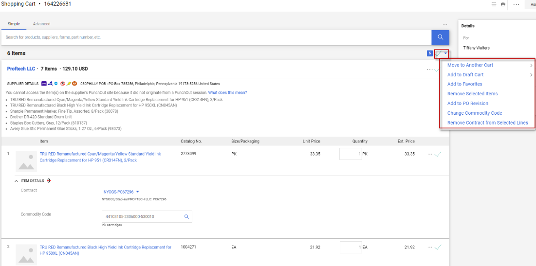 Cart Management - Administrative Services Gateway - University at Buffalo