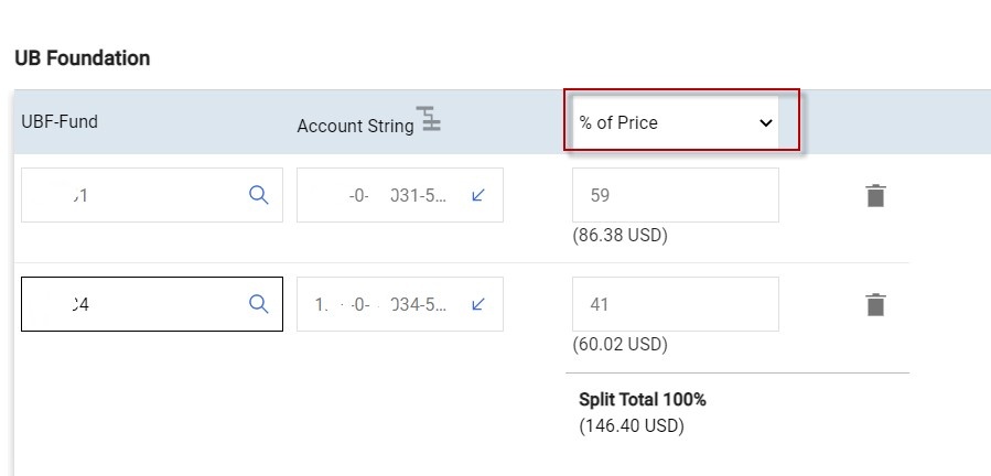 Splitting Account Codes by Purchase Requisition for UB Foundation Funds ...
