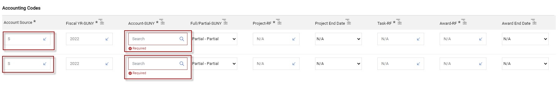 Splitting Account Codes by Purchase Requisition for State and RF Funds ...