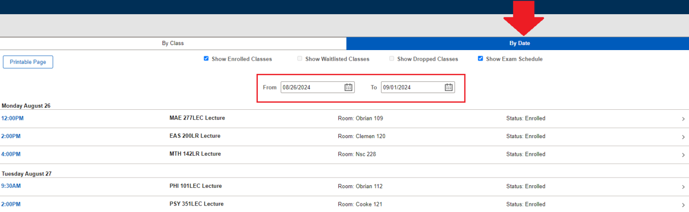 Class Schedule - Office of the Registrar - University at Buffalo