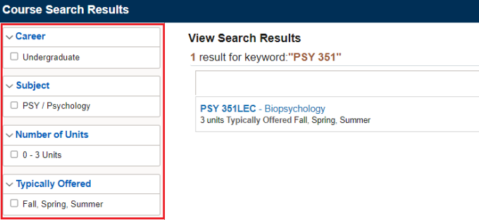 Class Search - Office of the Registrar - University at Buffalo