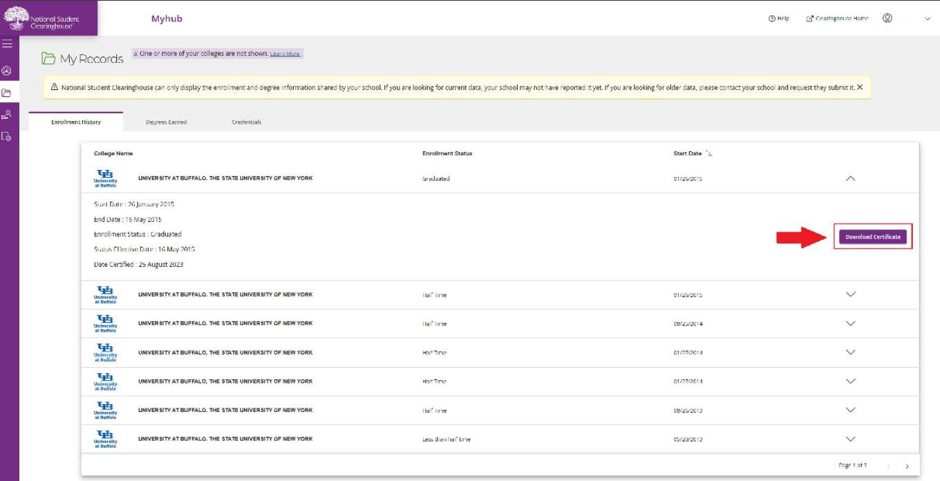 Enrollment Verification Through National Student Clearinghouse (NSC ...