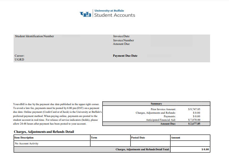 View Your eBills - Student Accounts - University at Buffalo