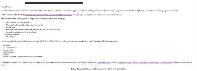 Account Termination Notice (07/04/2024) - UBIT - University at Buffalo