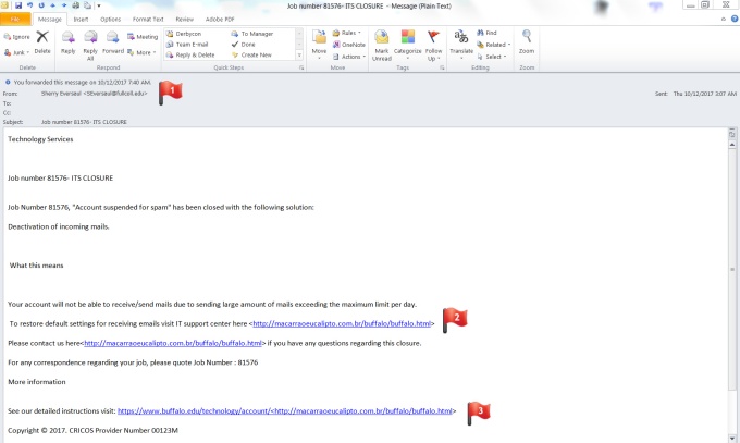 UB Login Phish - Do not click 'Job number 81576- ITS CLOSURE' email 10 ...