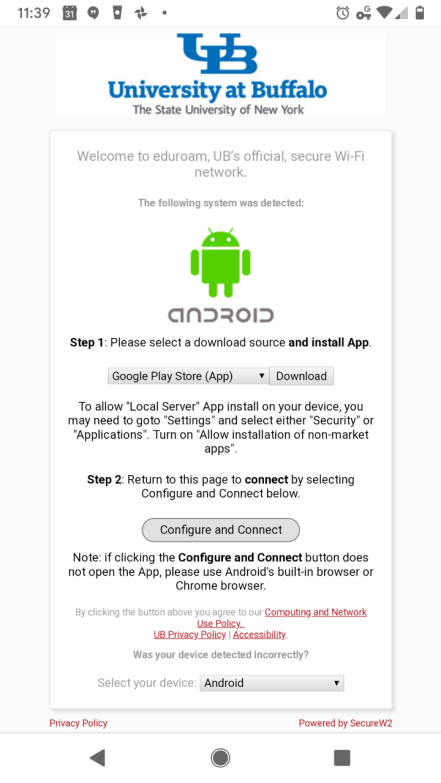 Configuring eduroam Wi-Fi for Android - UBIT - University at Buffalo