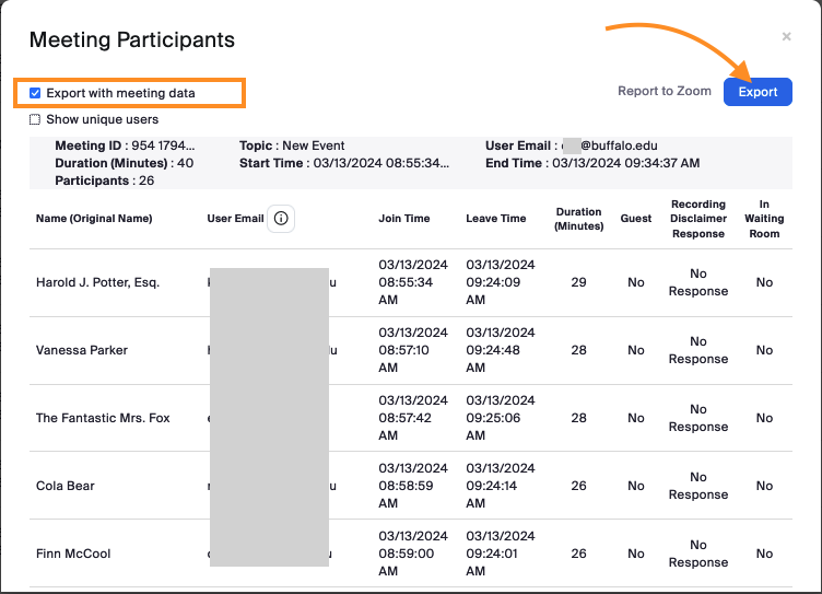 Reporting on Attendance in Zoom - UBIT - University at Buffalo